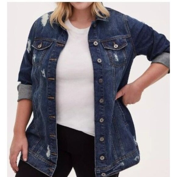 torrid | Jackets & Coats | Torrid Womens Plus Size 4x Dark Wash Denim ...